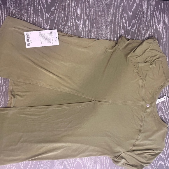 Tops | Lulu Lemon Army Green Open Up Tie Back T | Poshmark